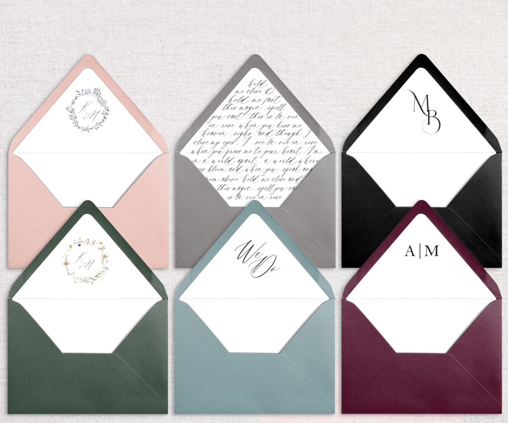 Envelope Liners for Wedding Invitation Envelopes